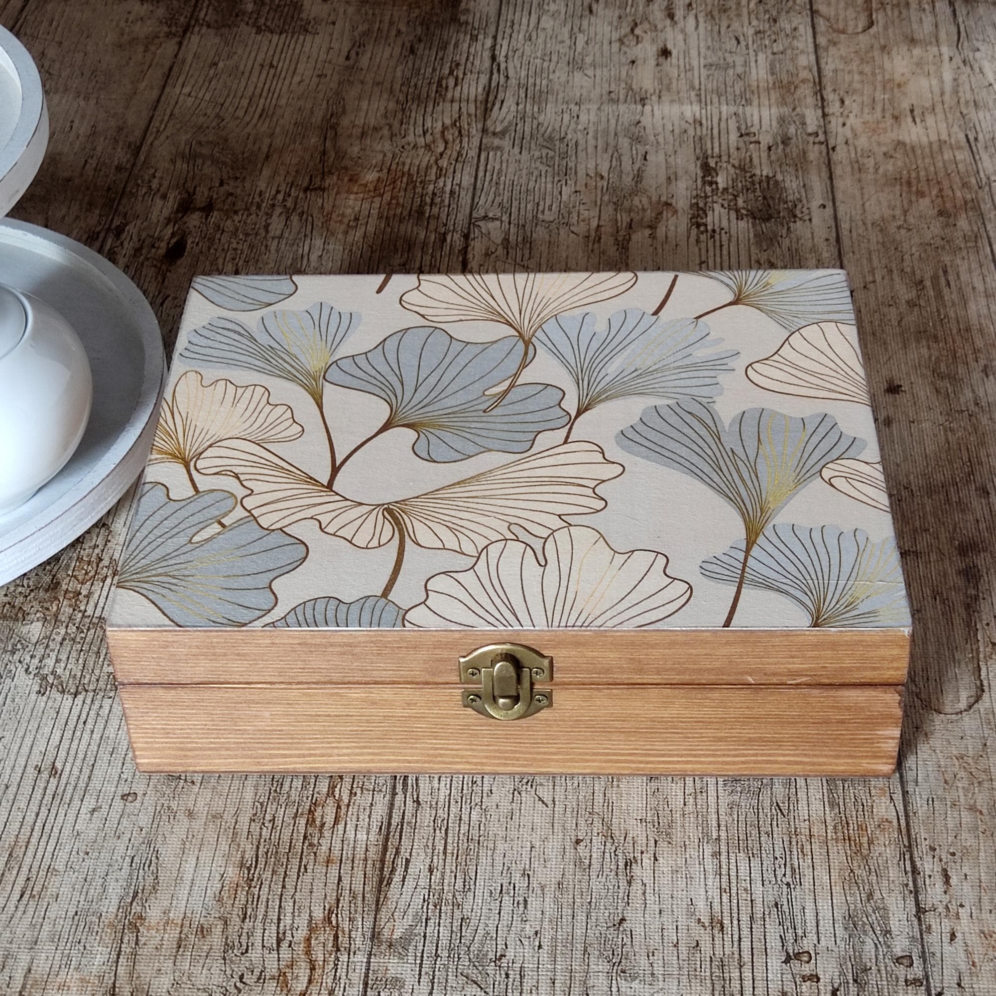 Ginkgo Leaf Wooden Tea Box: Decorative Tea Bag Organizer - Etsy
