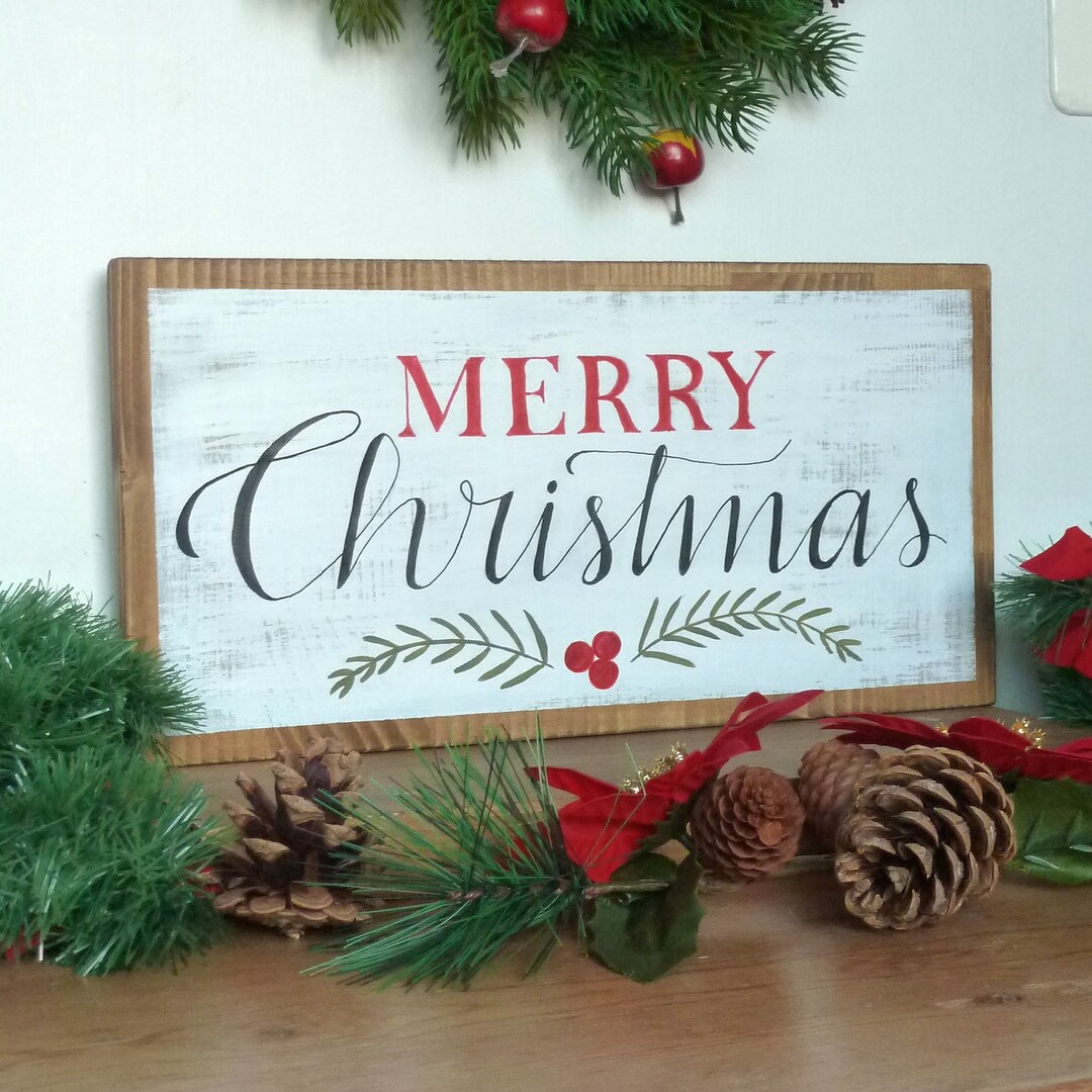 Merry Christmas Sign. Rustic Kitchen, Living Room, Farmhouse Wall Decor ...