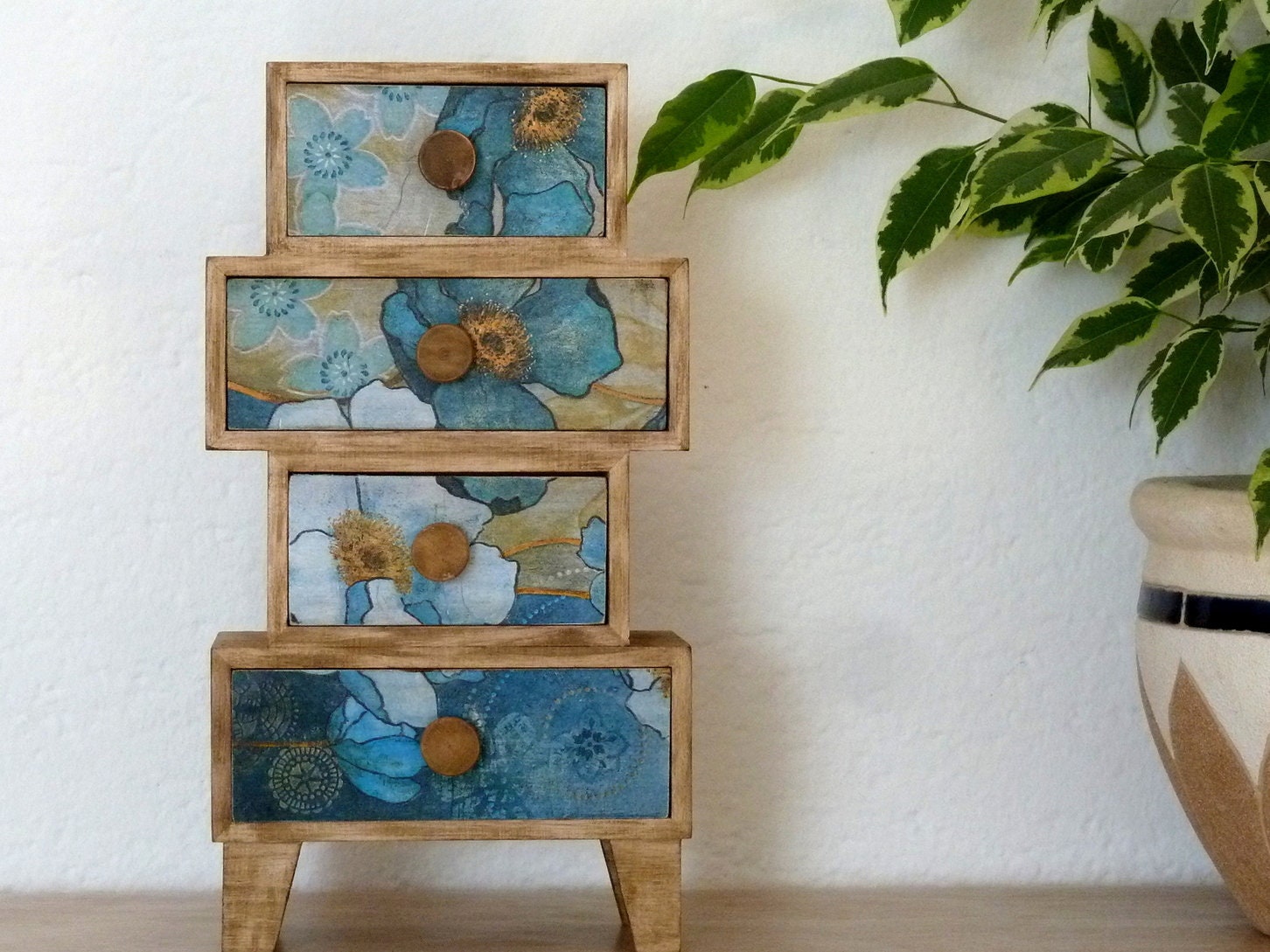 Tabletop Wooden Chest of Drawers. Desktop Organizer Jewelry - Etsy