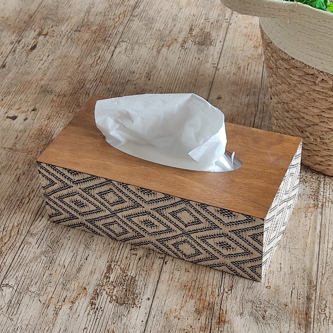Rustic Wooden Tissue Box Cover. Ethnic Design. Orgenizer - Etsy