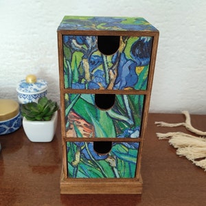 Van Gogh Mini Chest of Drawers. Tabletop Cabinet With 3 Drawers ...