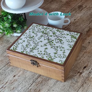 Green Leaves Wooden Tea Box: Personalized Tea Bag Storage - Etsy