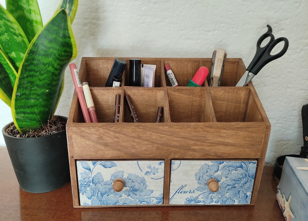 Wooden Makeup Box With Drawers and Compartments. Vintage Style - Etsy
