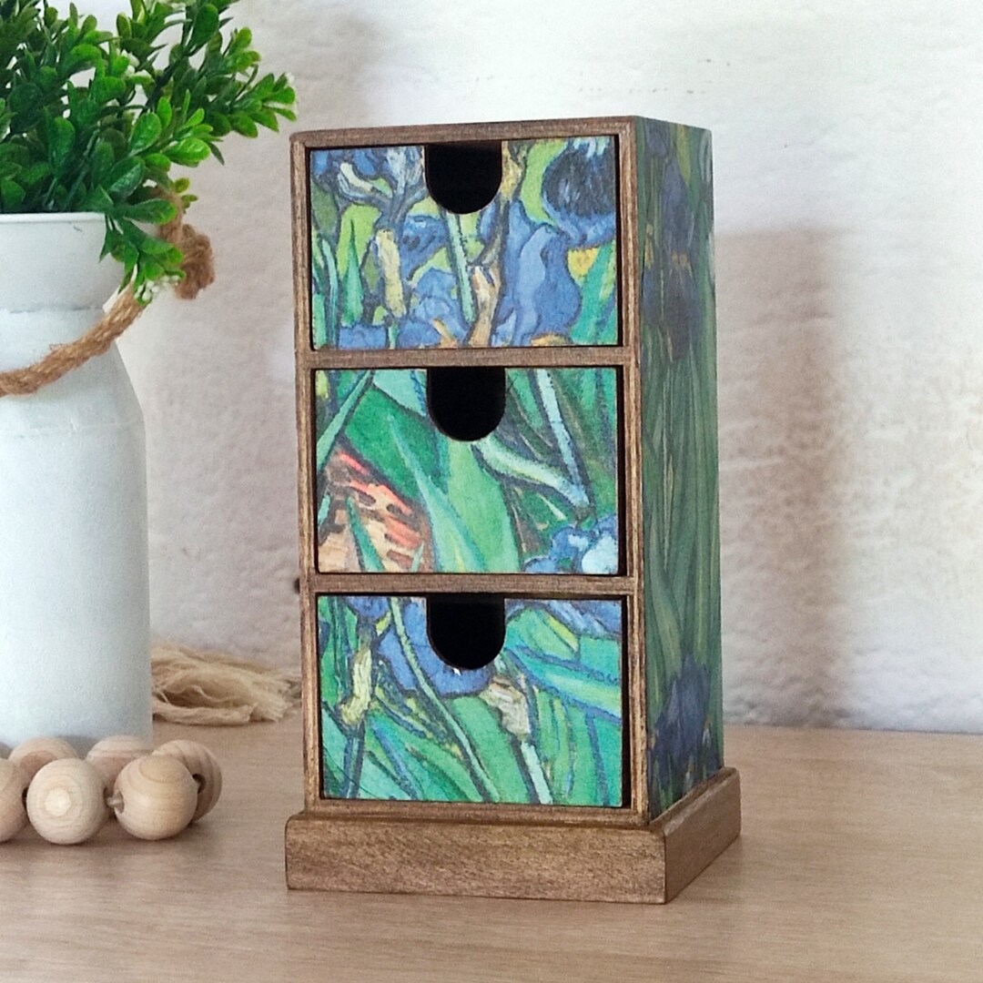 Van Gogh Mini Chest of Drawers. Tabletop Cabinet With 3 Drawers ...