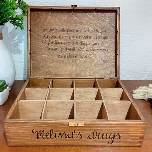 Blue Gold Shades Wooden Tea Box. Tea Bags Storage. Jewelry Box or Tea ...