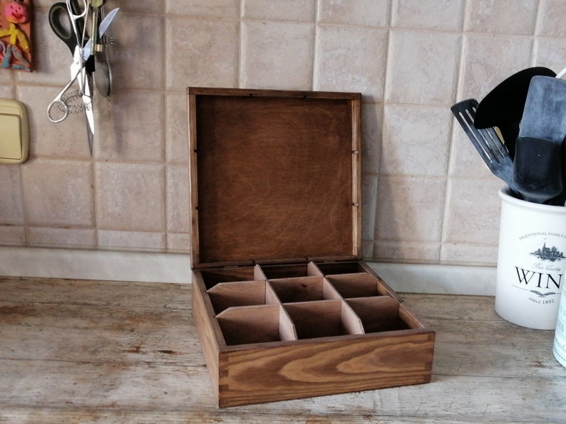 Tea Box Wooden. Tea Storage Box. Bohemian Tea Bag Box. Jewelry | Etsy