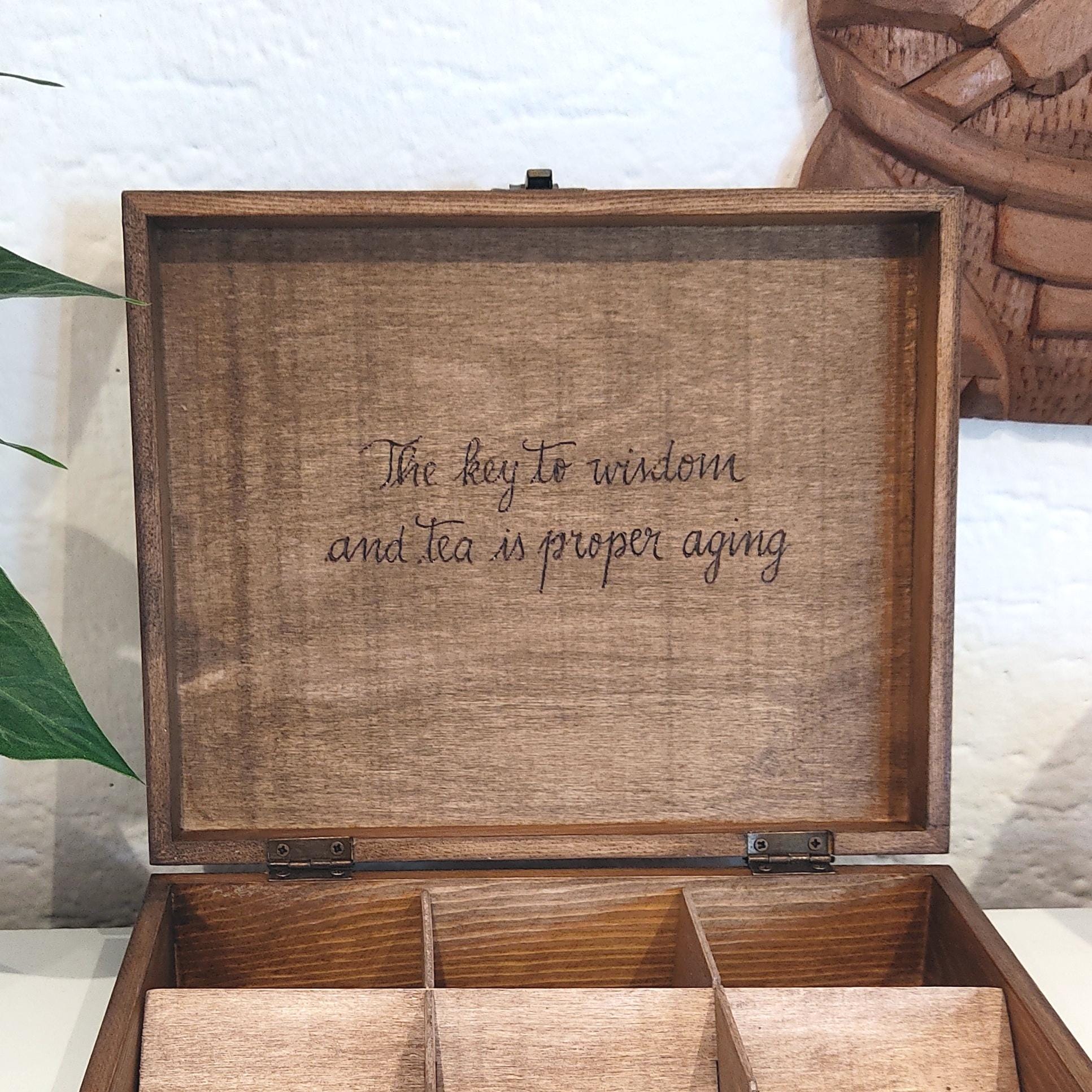 Ginkgo Leaf Wooden Tea Box: Decorative Tea Bag Organizer - Etsy