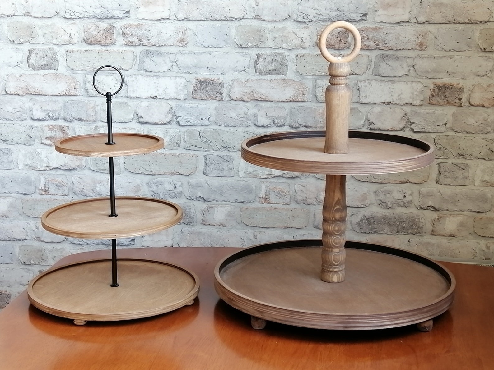 10 Inch Wooden Tiered Tray. Farmhouse 3 Tier Tray Stand. | Etsy