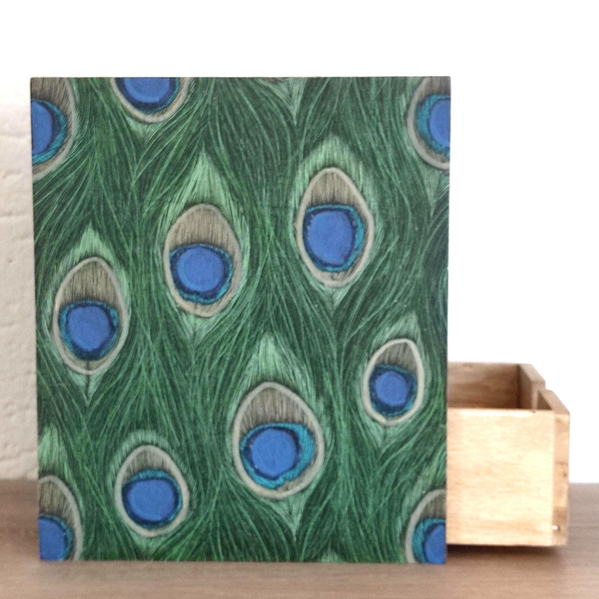 Peacock Decoupage Wooden Mini Chest: Jewelry & Makeup Organizer - Etsy