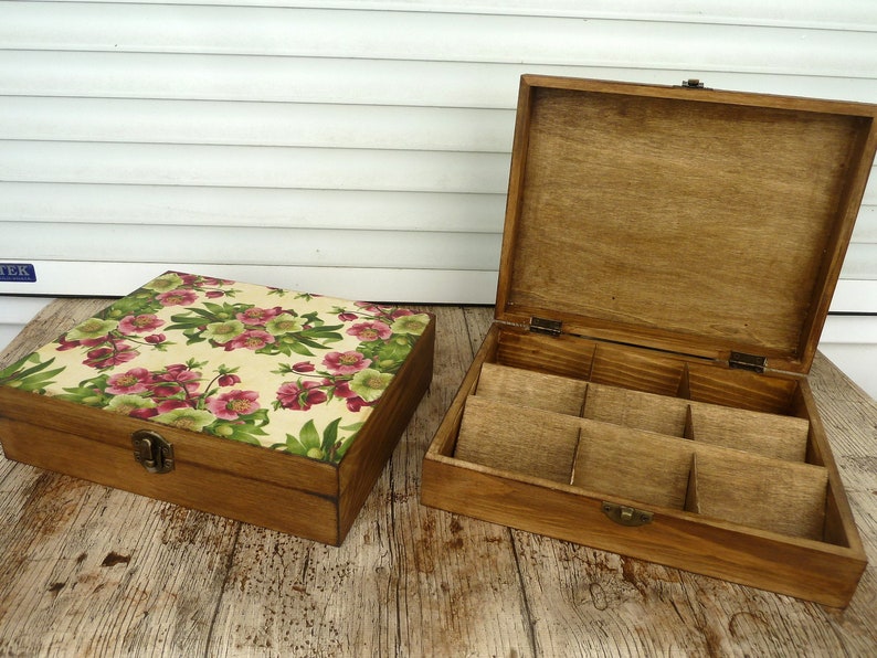 Tea Box Wooden. Tea Storage Box. Bohemian Tea Bag Box. Jewelry | Etsy