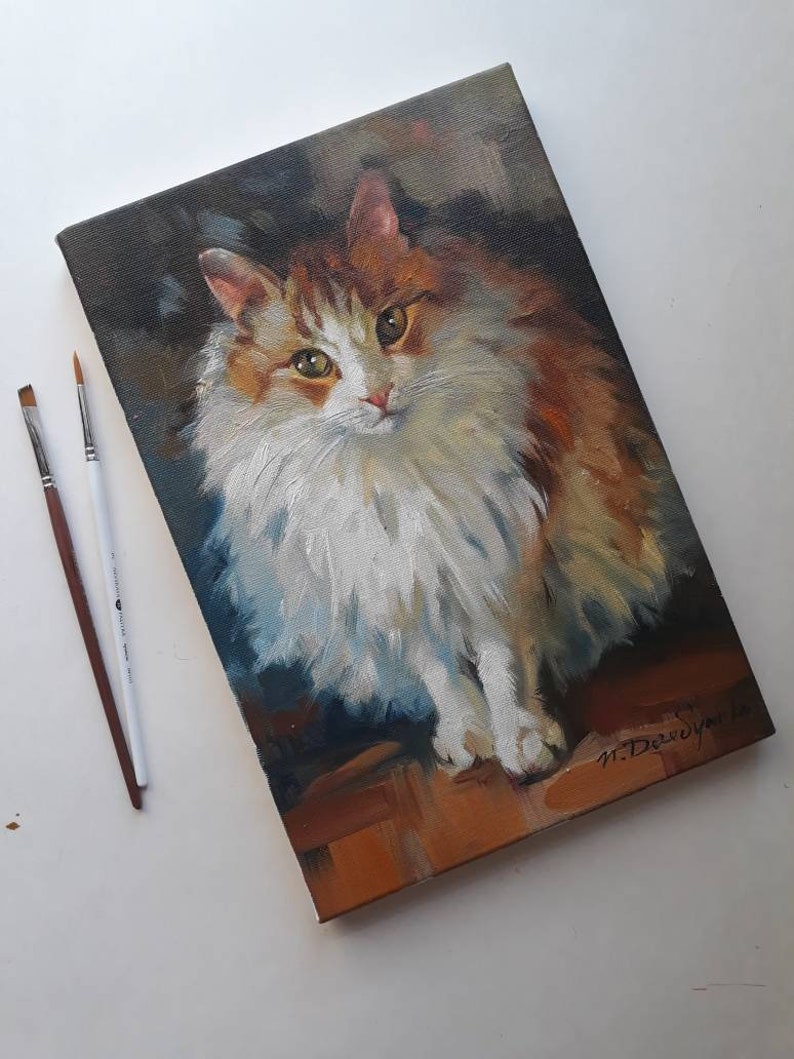 Custom pet portrait Custom cat portrait Oil painting canvas | Etsy