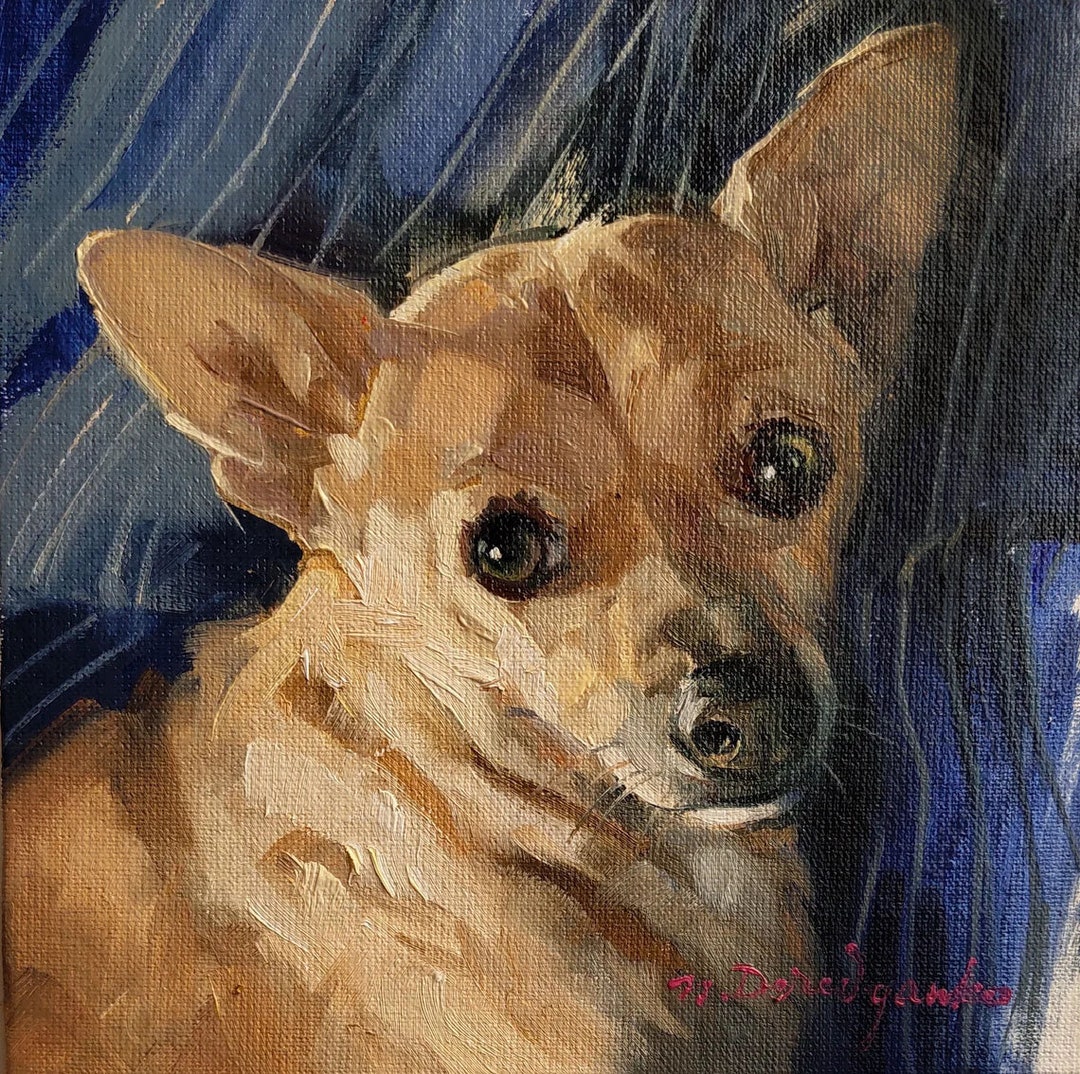 Custom Dog Portrait, Small Dog Painting Original Canvas Art, Custom Pet ...