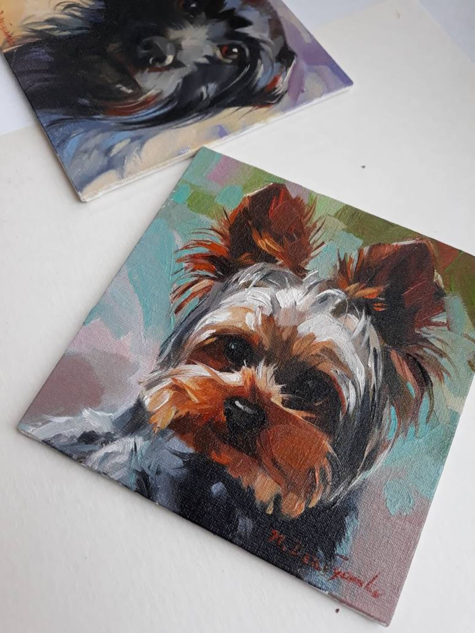 Yorkshire Terrier Art Portrait From Photo Yorkie Art Gifts Portrait Oil ...