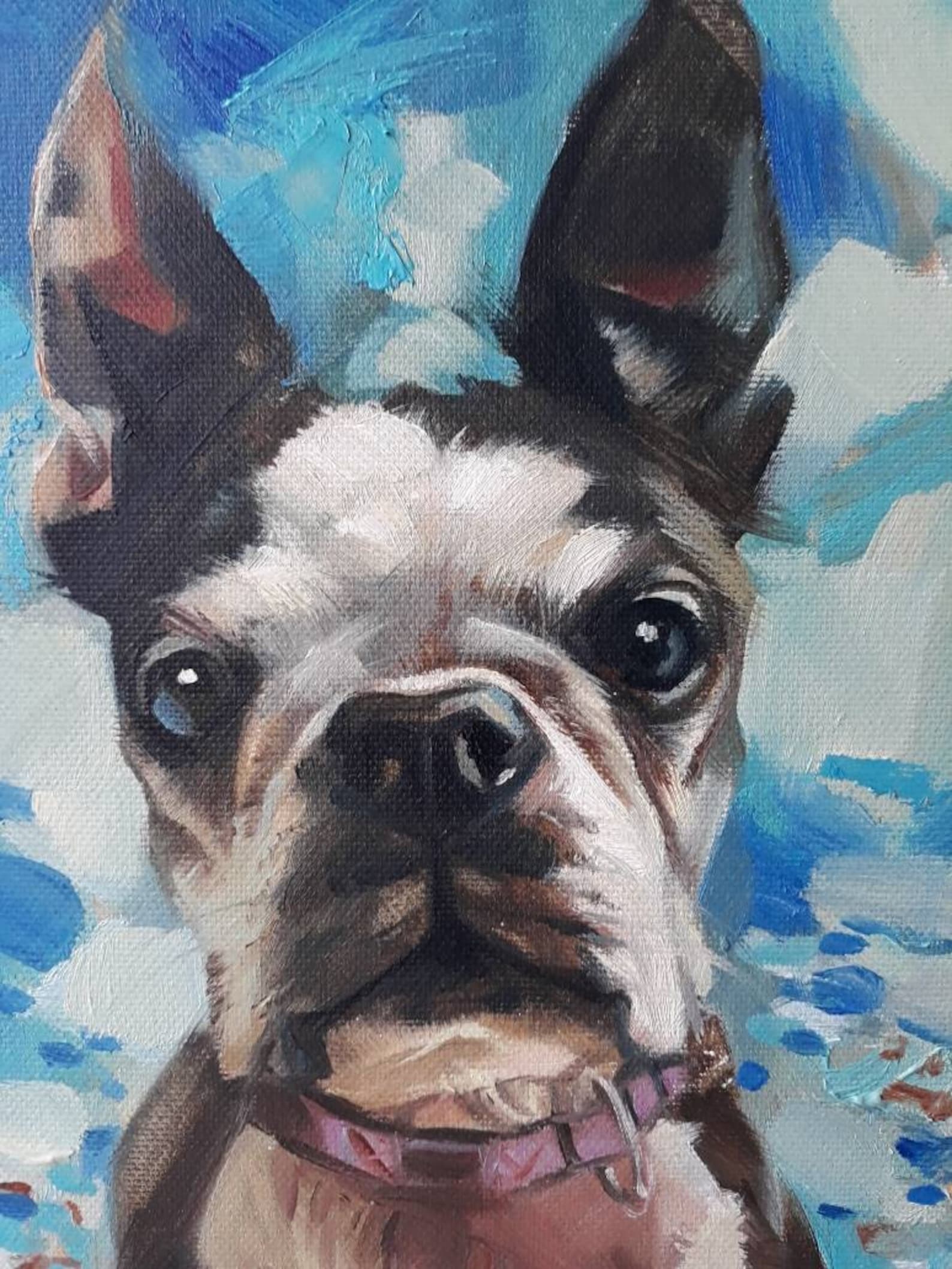 Custom pet portrait Custom dog portrait original painting on | Etsy