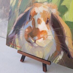 Orange Bunny Rabbit Oil Painting in Frame, Miniatures 4x6, Rabbit ...