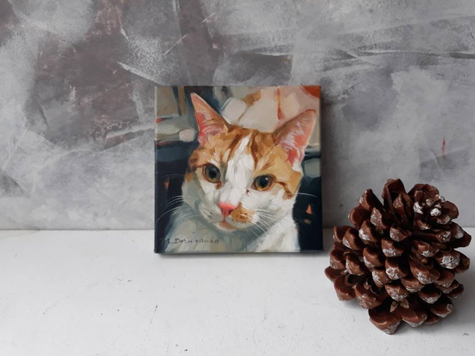 Custom Pet Portrait Spotted Orange Cat Painting Miniatures on - Etsy