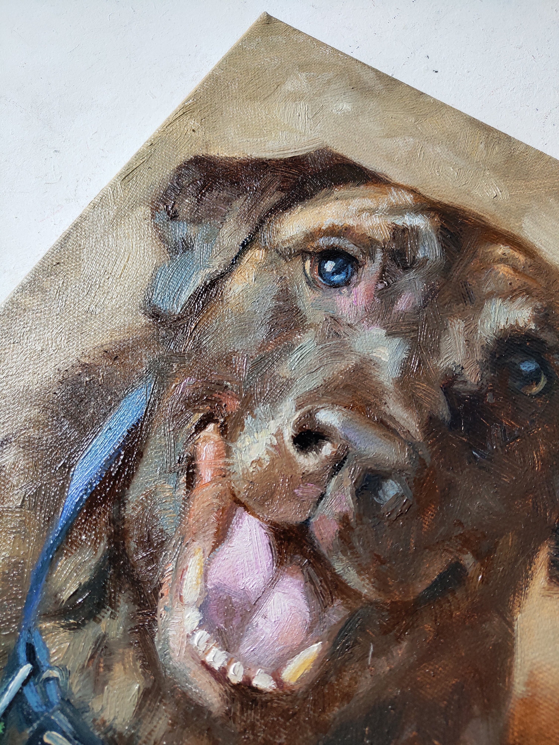 Custom dog portrait original painting on canvas Dog painting | Etsy