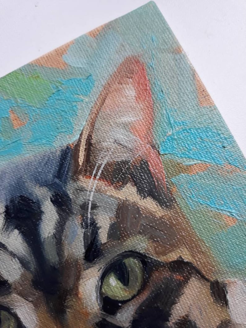 Custom pet portrait Custom cat portrait from photo painting | Etsy