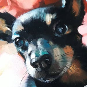 Custom Pet Portrait Black Dog Painting Original Art Personalized Gift ...