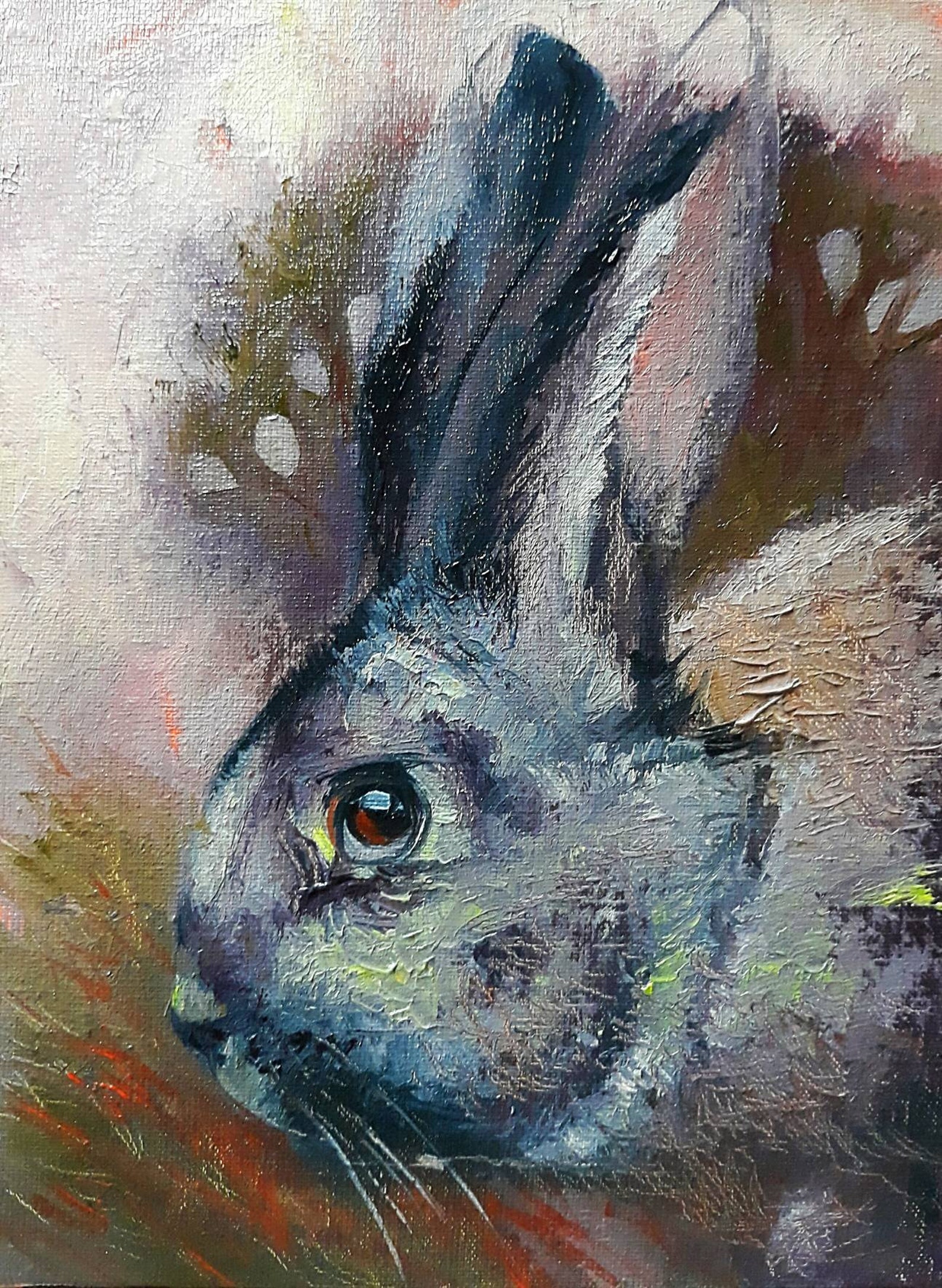Bunny Art Painting Rabbit Canvas Art Rabbit Oil Original - Etsy