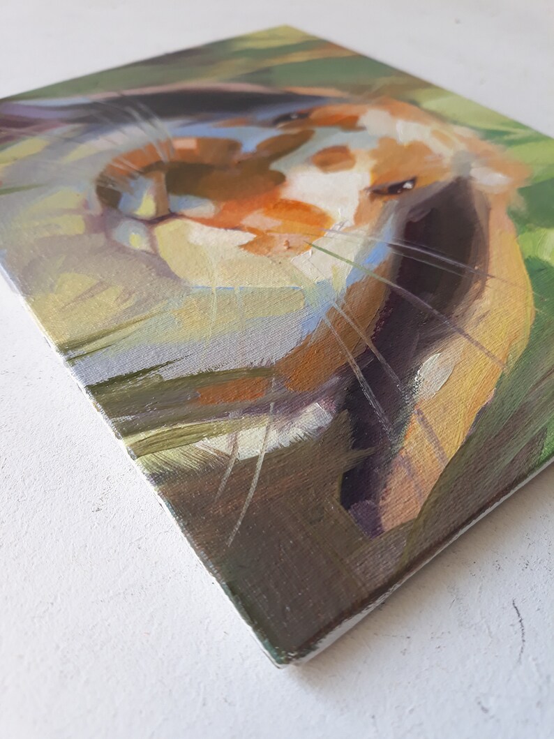 Orange Bunny Rabbit Oil Painting in Frame, Miniatures 4x6, Rabbit ...