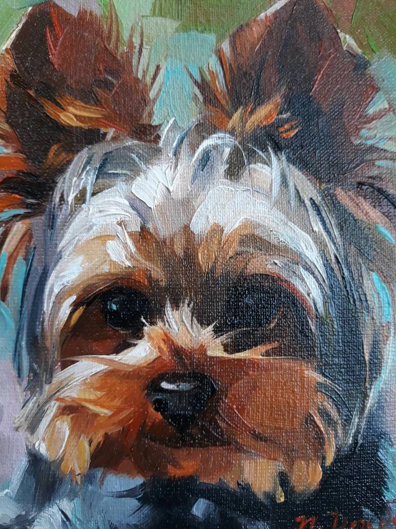 Yorkshire Terrier Art Portrait From Photo Yorkie Art Gifts | Etsy