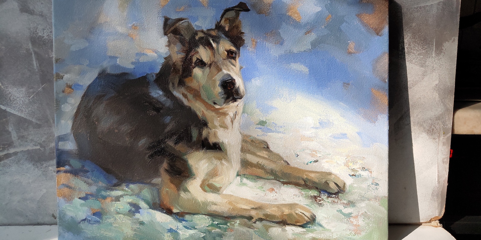 Custom pet portrait dog painting Dog portrait to order | Etsy