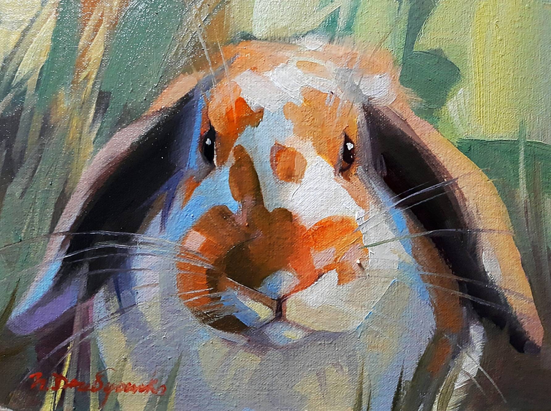 Bunny Art Painting Rabbit Canvas Art Rabbit Oil Original - Etsy