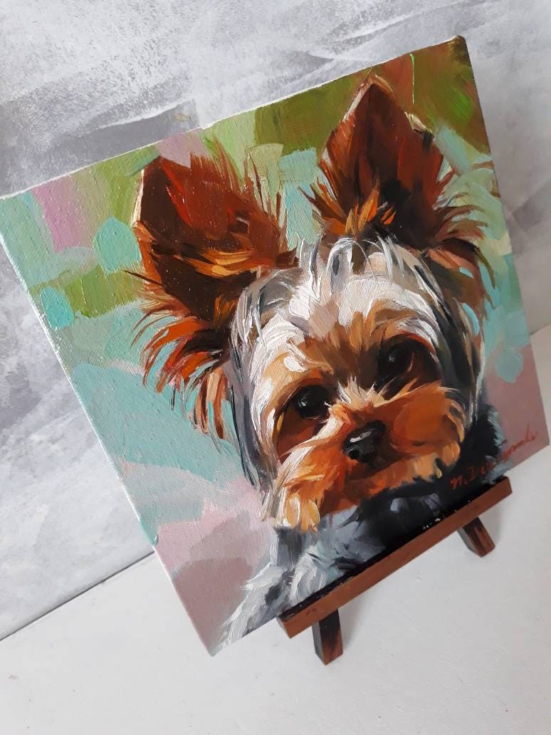 Yorkshire Terrier Art Portrait From Photo Yorkie Art Gifts Portrait Oil ...