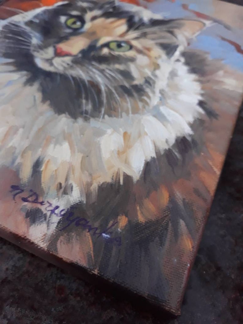 Custom pet portrait Custom cat portrait painting original on | Etsy