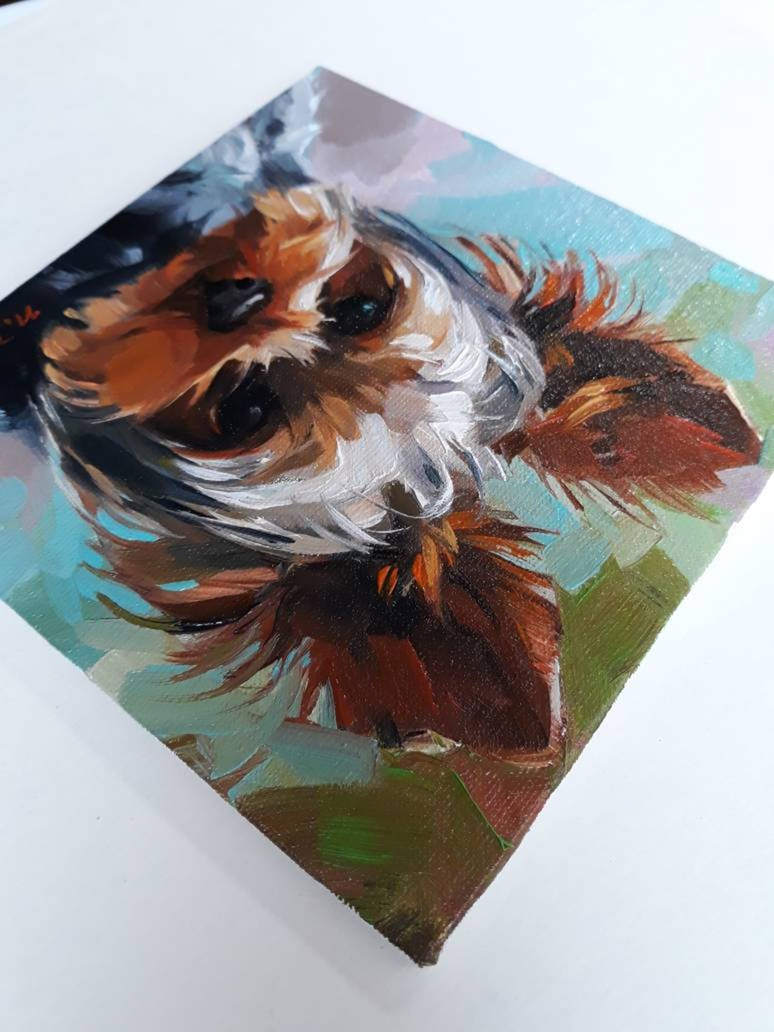 Yorkshire Terrier Art Portrait From Photo Yorkie Art Gifts Portrait Oil ...