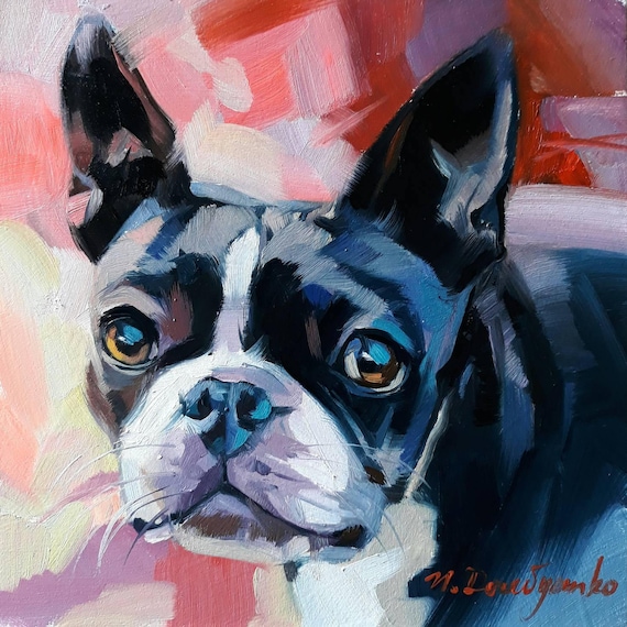 Boston Terrier Art Etsy
