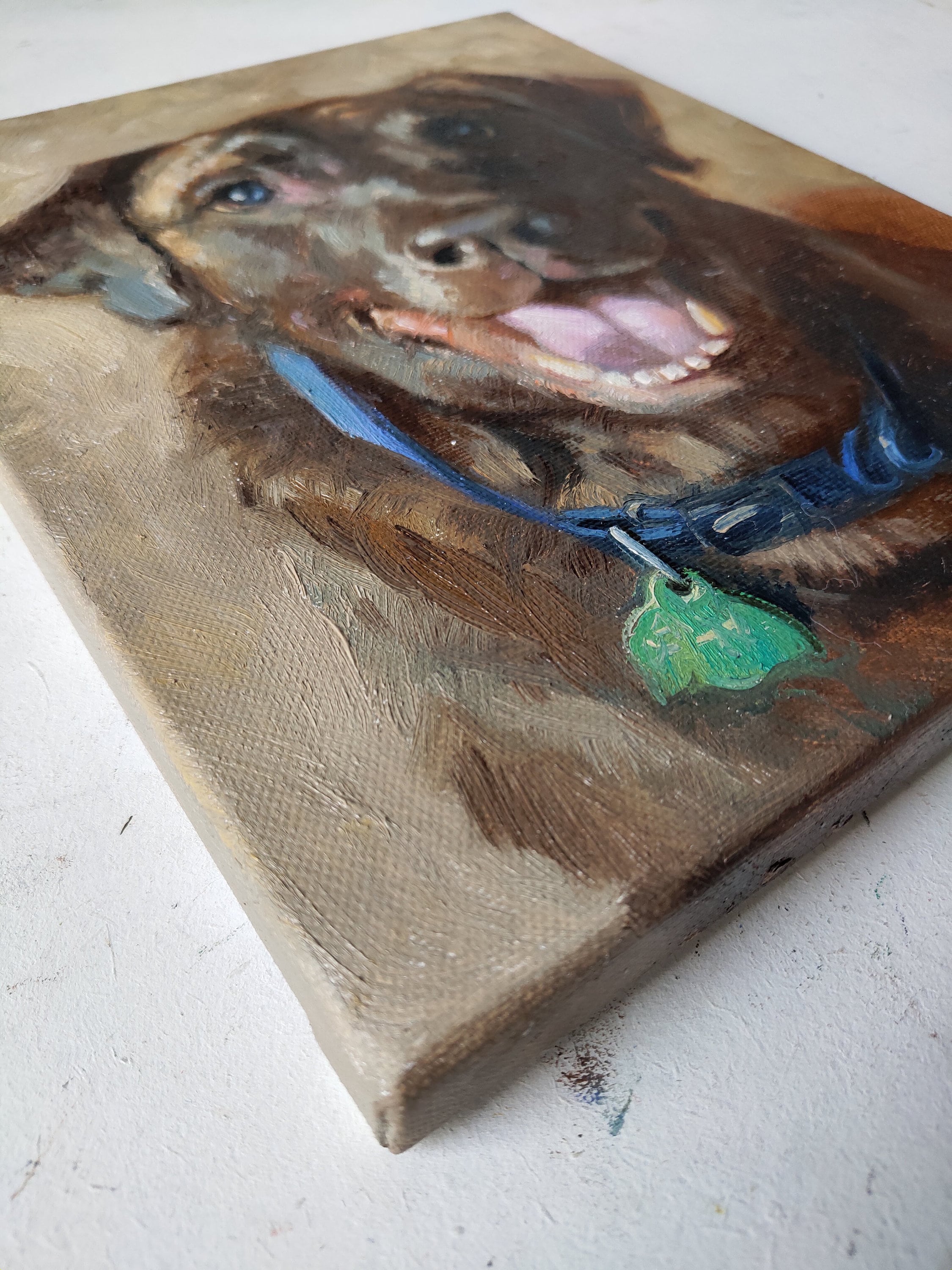 Custom dog portrait original painting on canvas Dog painting | Etsy