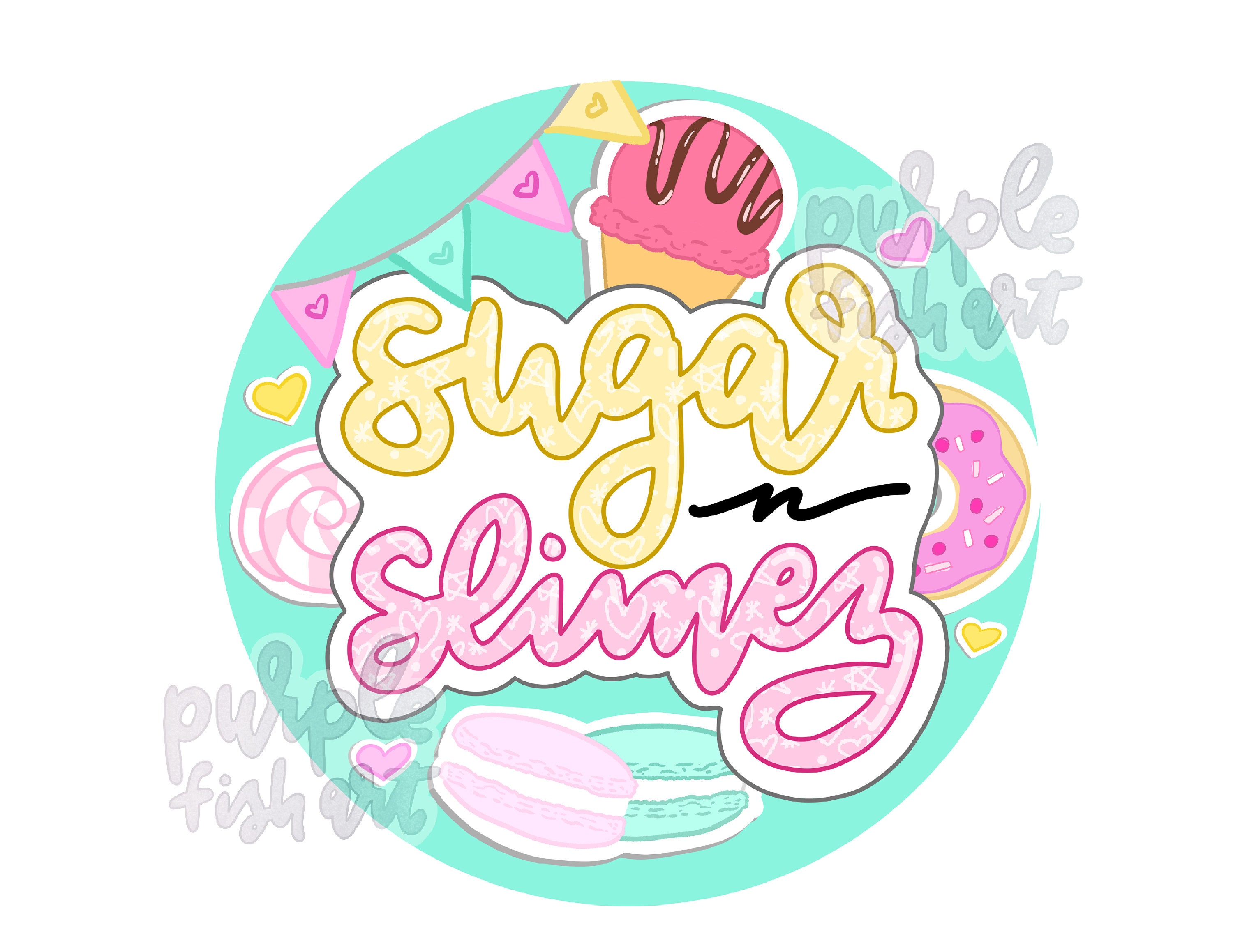Custom Slime Logo Profile Picture Sticker Shop Fansign Kawaii | Etsy