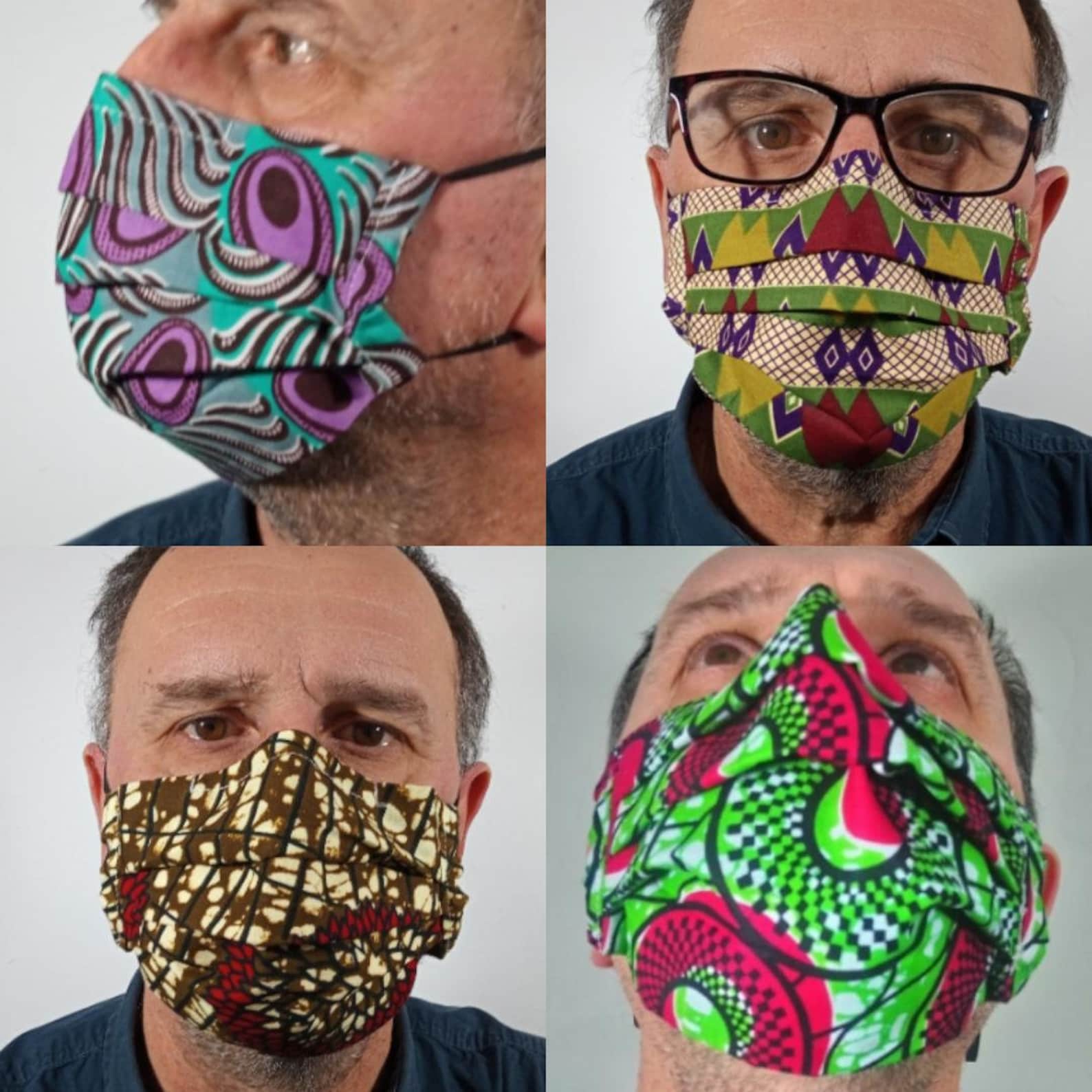 African Print Face Mask 3 Layers Pleated Ankara Face Mask - Etsy UK
