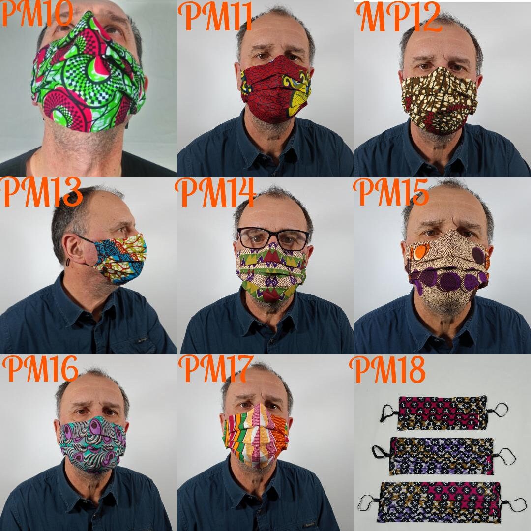 African Print Face Mask 3 Layers Pleated Ankara Face Mask - Etsy UK