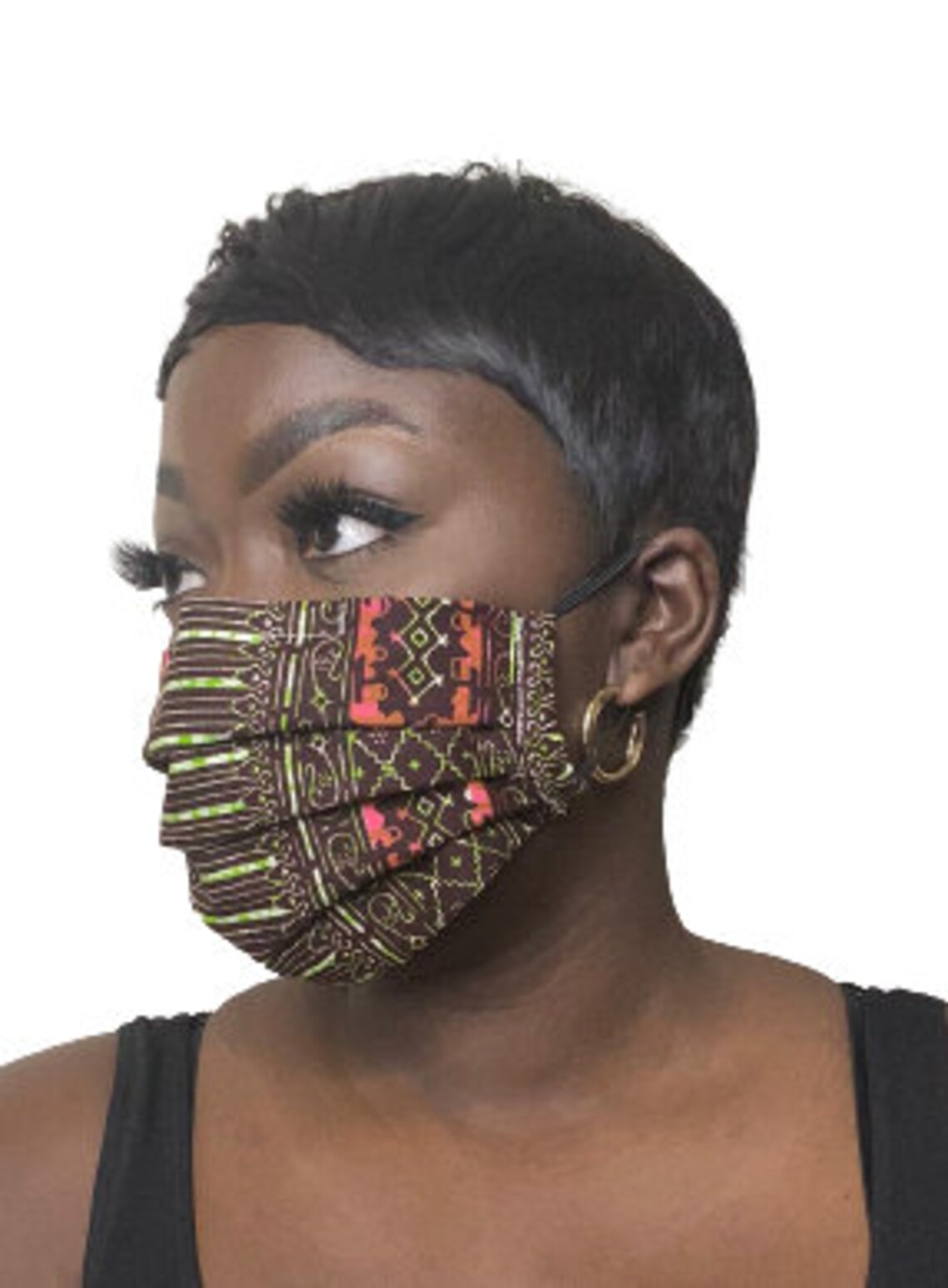 African Print Face Mask 3 Layers Pleated Ankara Face Mask | Etsy