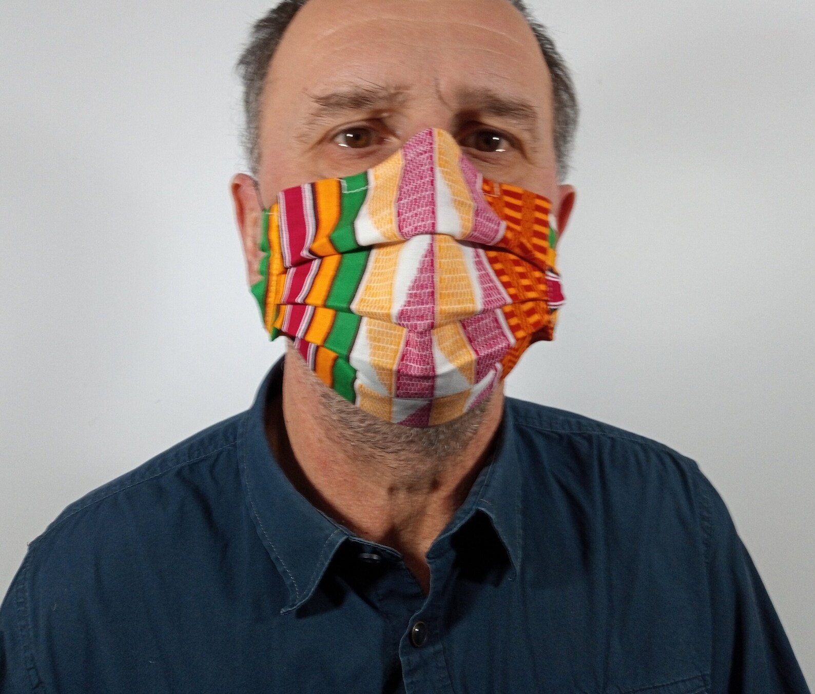 African Print Face Mask 3 Layers Pleated Ankara Face Mask - Etsy UK