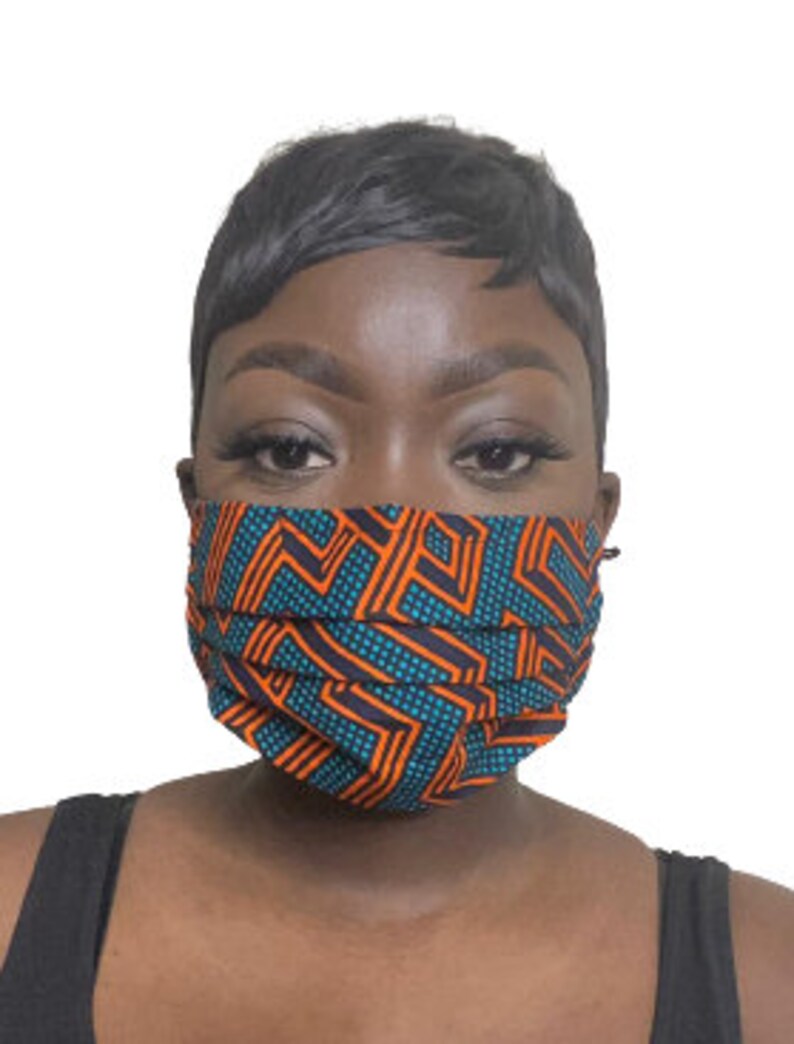 African Print Face Mask 3 Layers Pleated Ankara Face Mask - Etsy UK