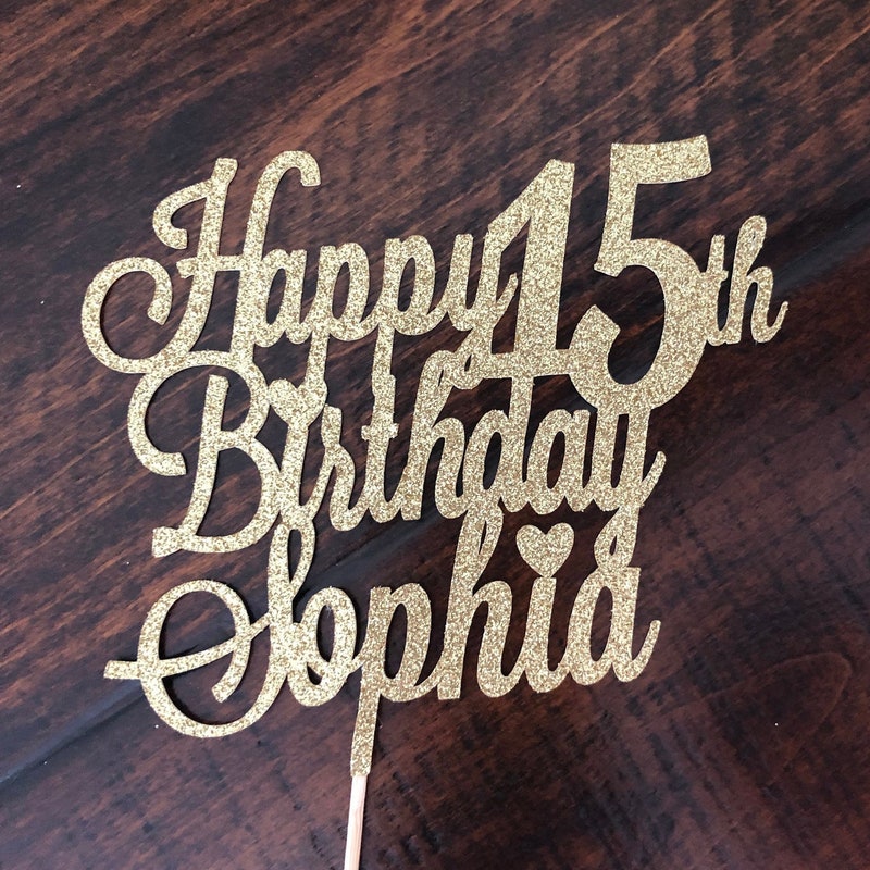 15 Cake Topper - Etsy