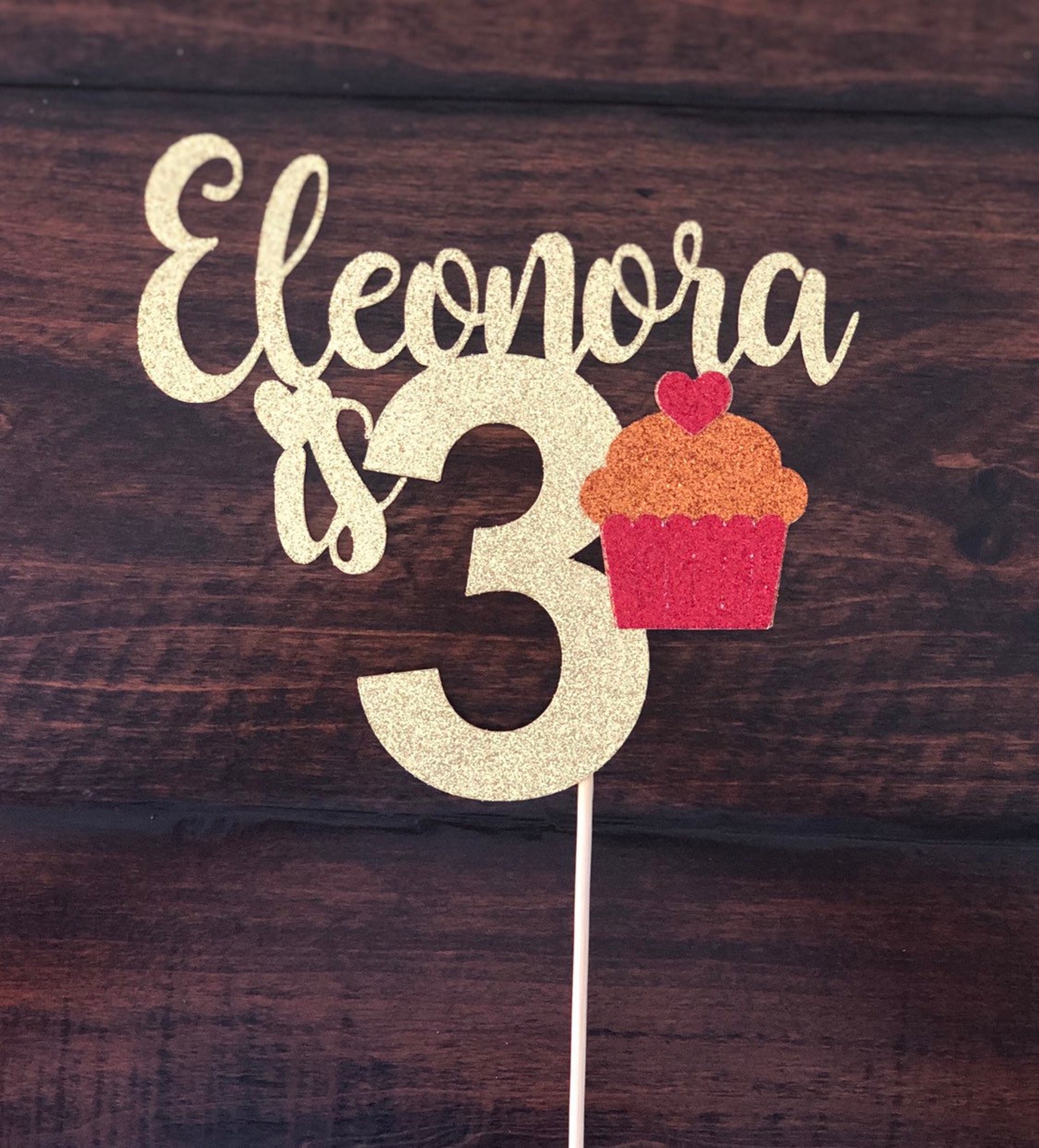 Birthday Cake Topper Cupcake Cake Topper Glitter Cake - Etsy