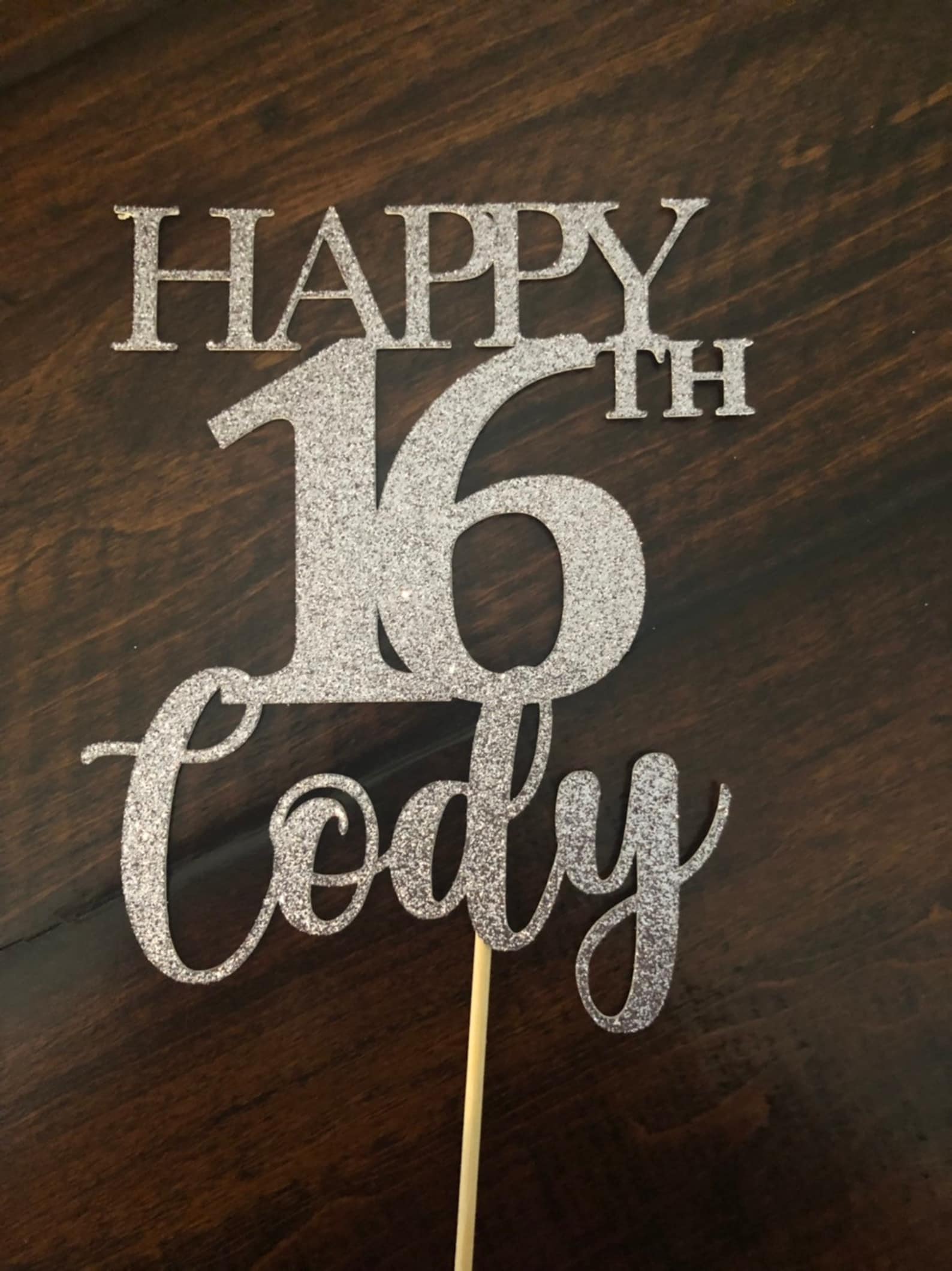 16th Birthday Cake Topper, Birthday Cake Topper, ANY Age ANY Name Cake ...