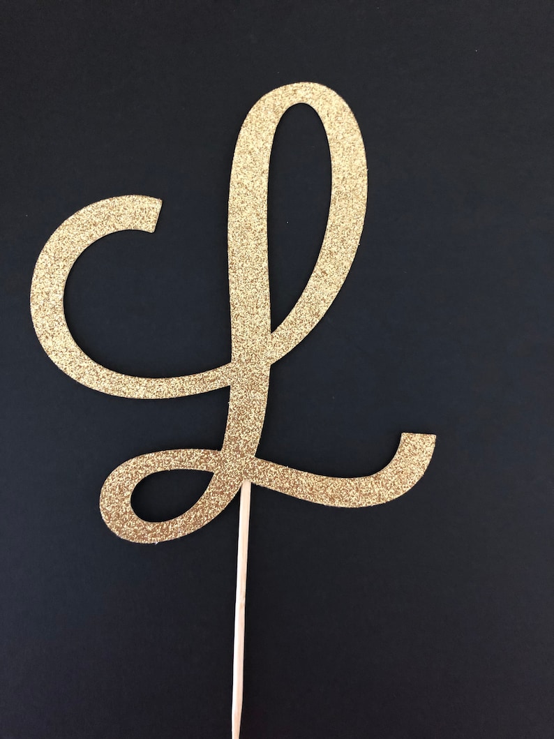 Initial Cake Topper, Any Letter Cake Topper, Monogram Cake Topper ...