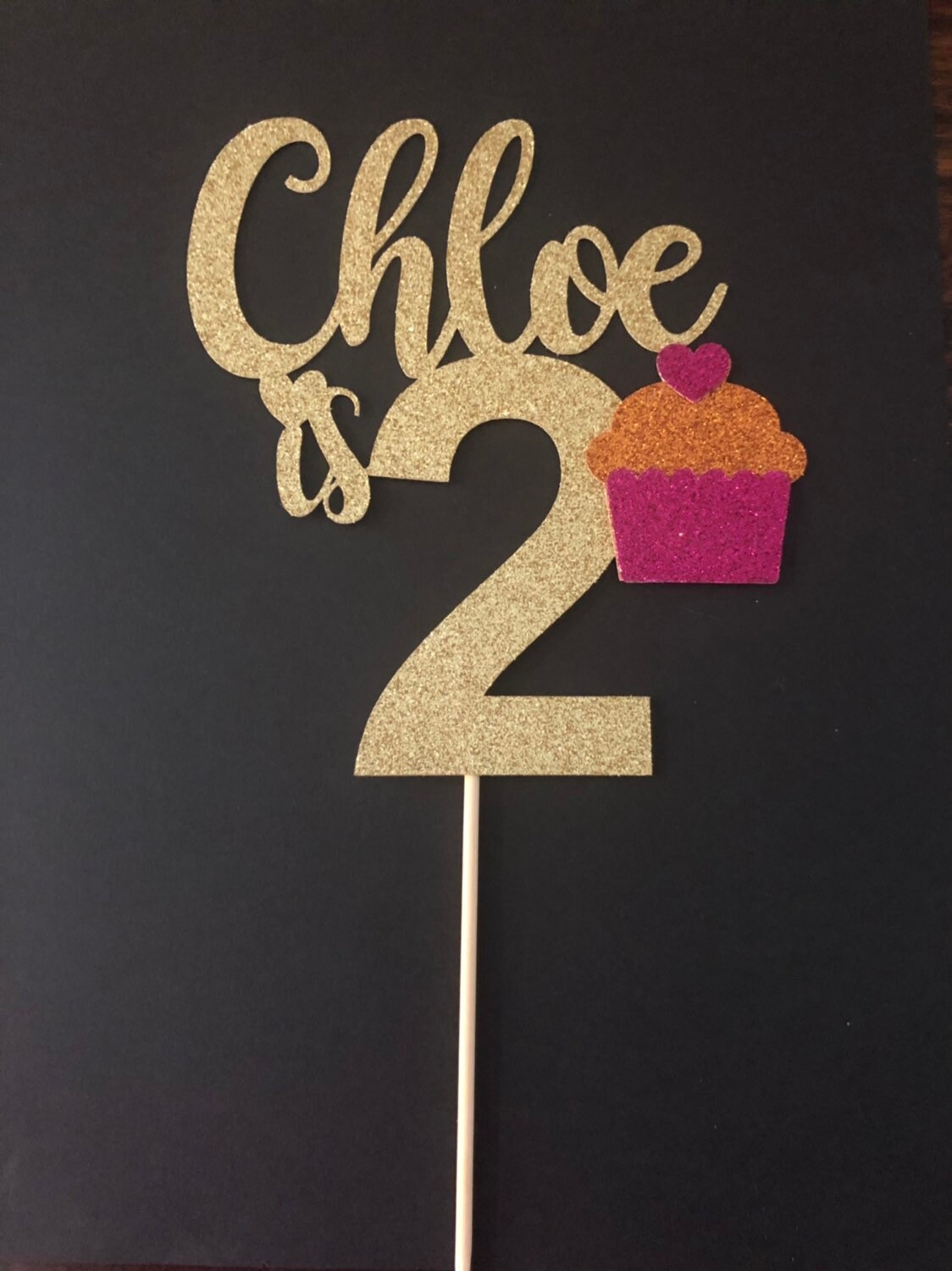 Birthday Cake Topper Cupcake Cake Topper Glitter Cake - Etsy