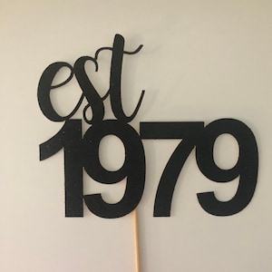 Established 1979 Birthday Cake Topper, 40th Birthday Cake Topper, Any ...