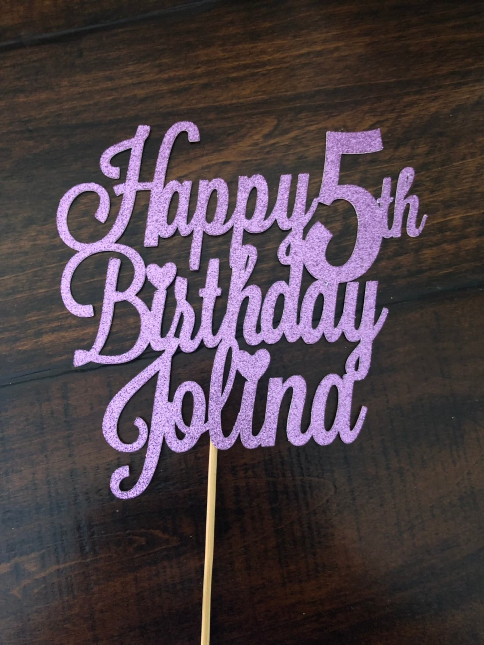 Birthday Cake Topper, 5th Birthday Cake Topper, Happy Birthday Cake ...