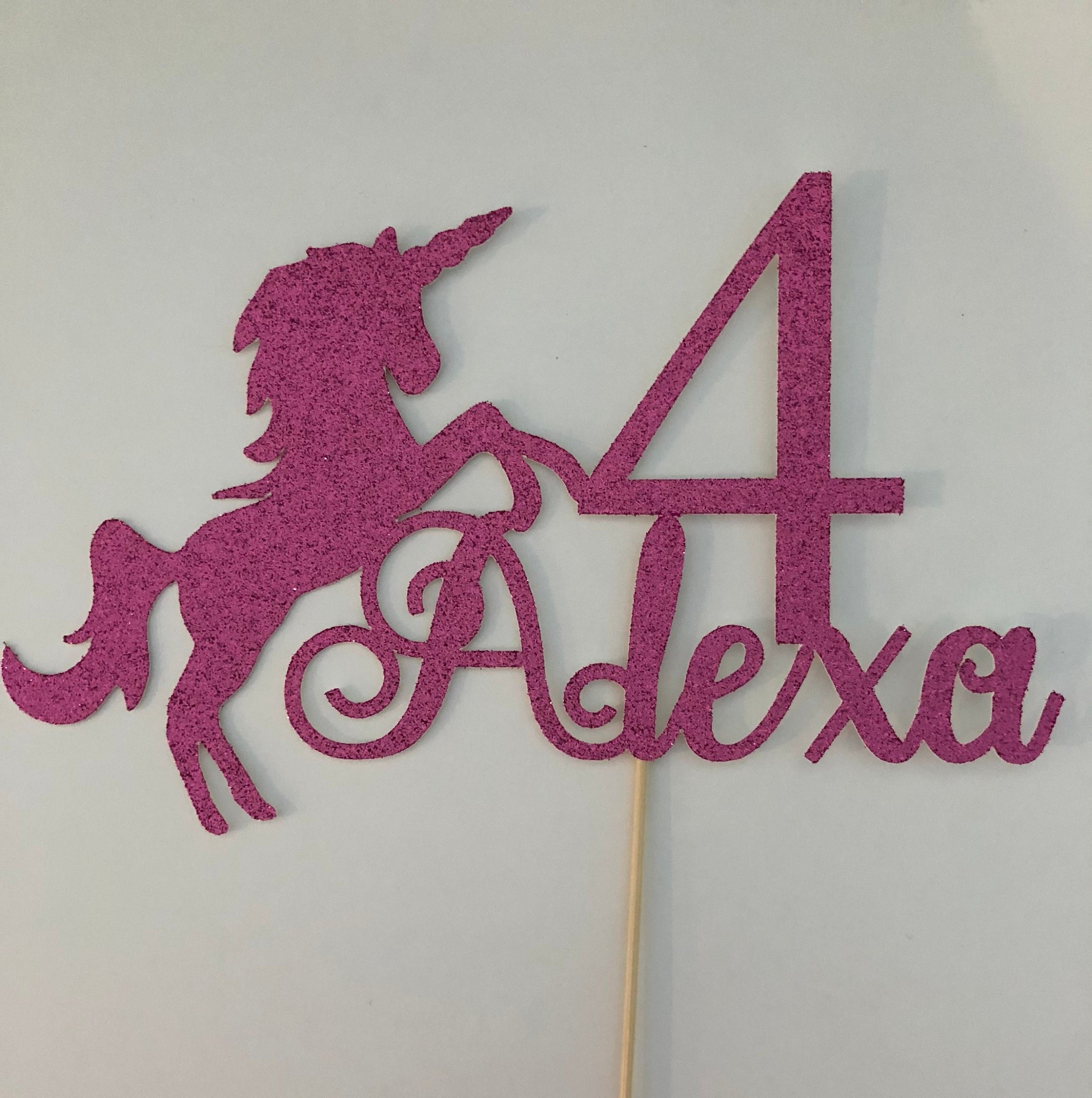 Unicorn Cake Topper, Unicorn Birthday Cake Topper, Any Age Any One Name ...