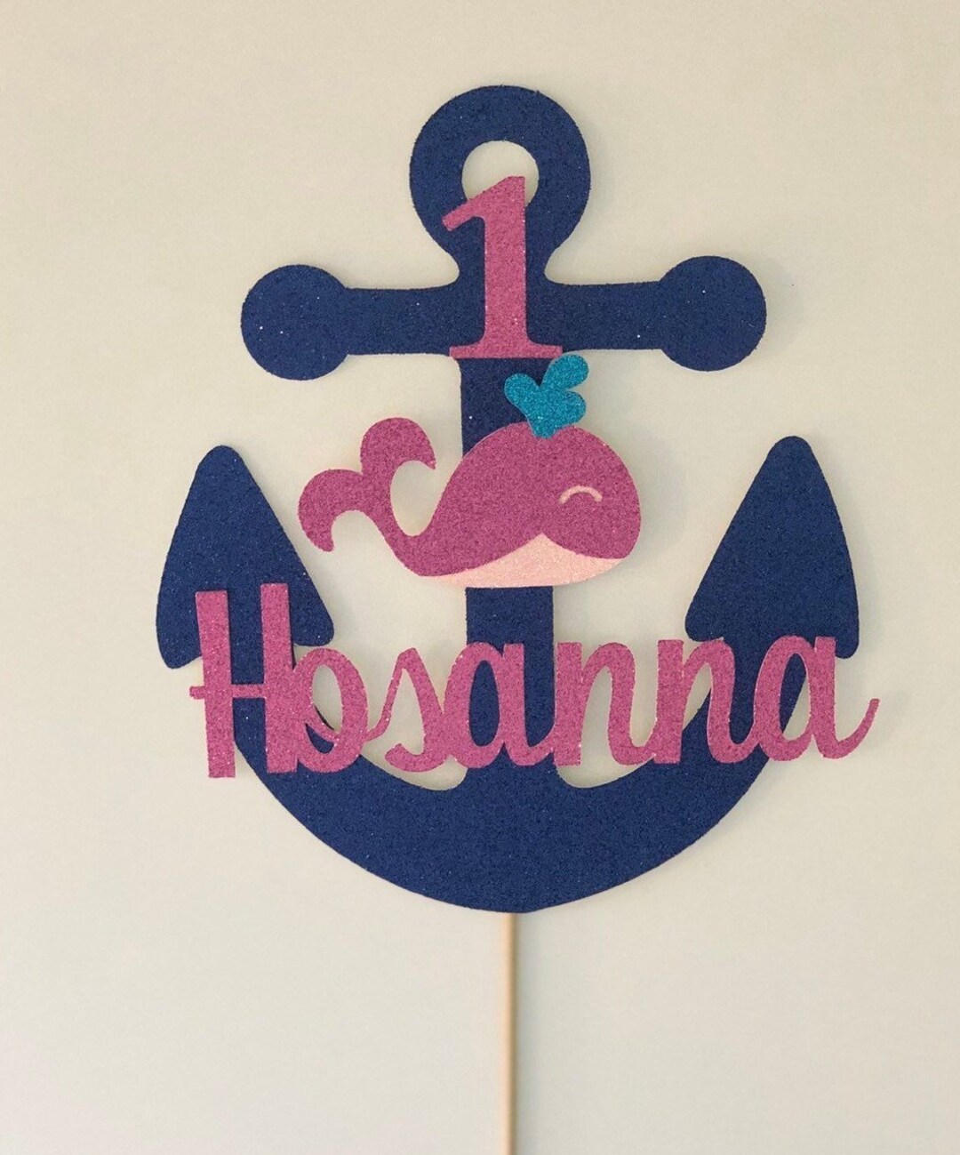 Nautical Birthday Cake Topper, Anchor Cake Topper, Any Name and Age ...