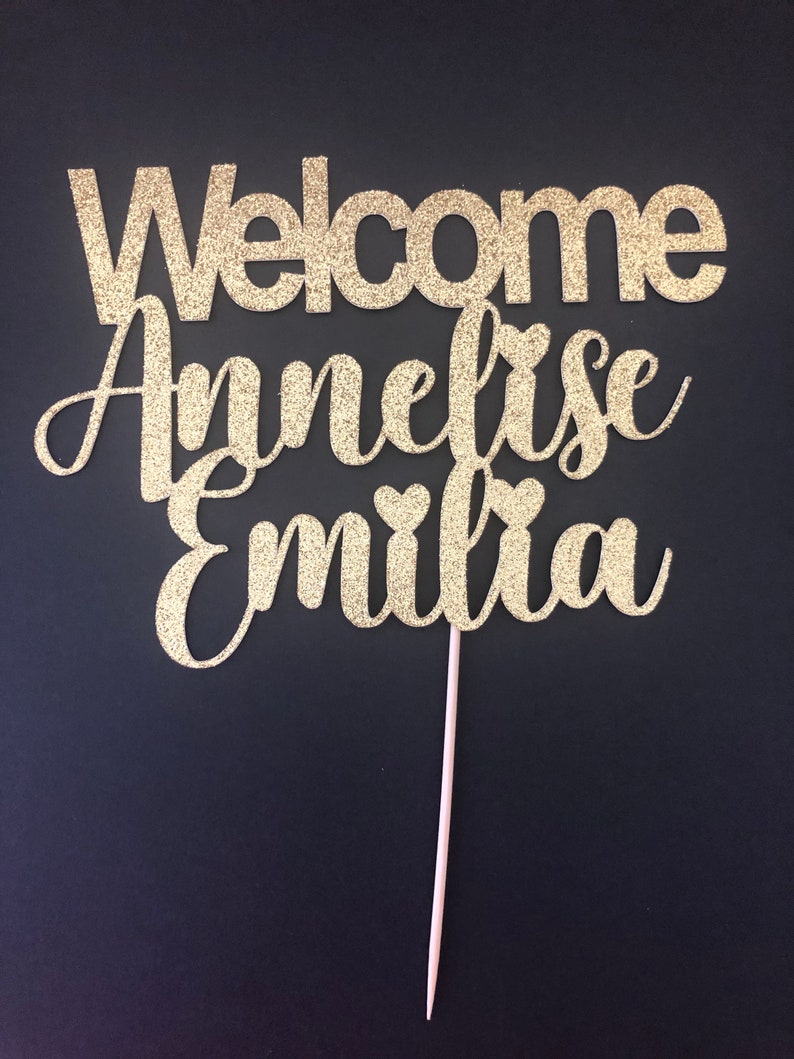 Welcome Baby Cake topper Baby shower cake topper Welcome | Etsy