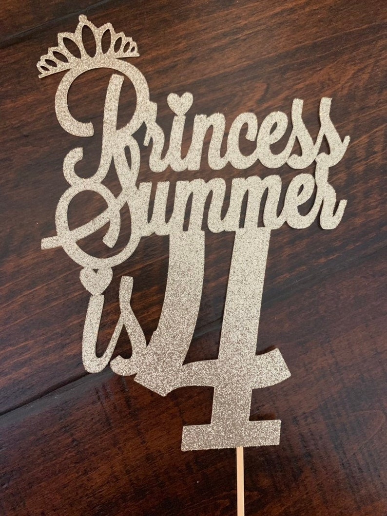 Princess Cake Topper, Cake Topper Birthday, 4th Birthday Cake Topper ...